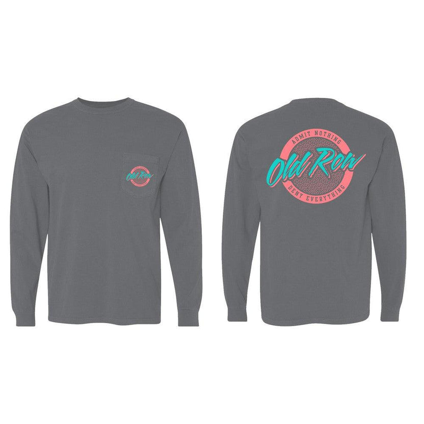 Old Row Circle Logo Long Sleeve Pocket Tee (Grey) | Old Row