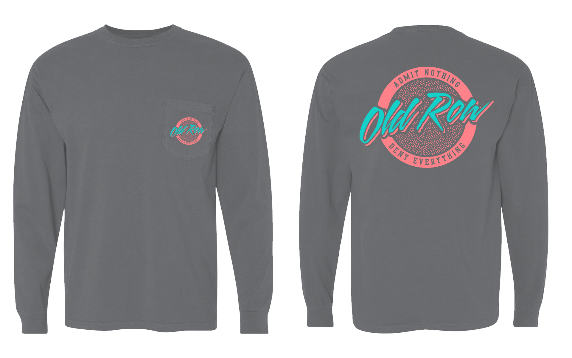 Old Row Circle Logo Long Sleeve Pocket Tee (Grey) | Old Row